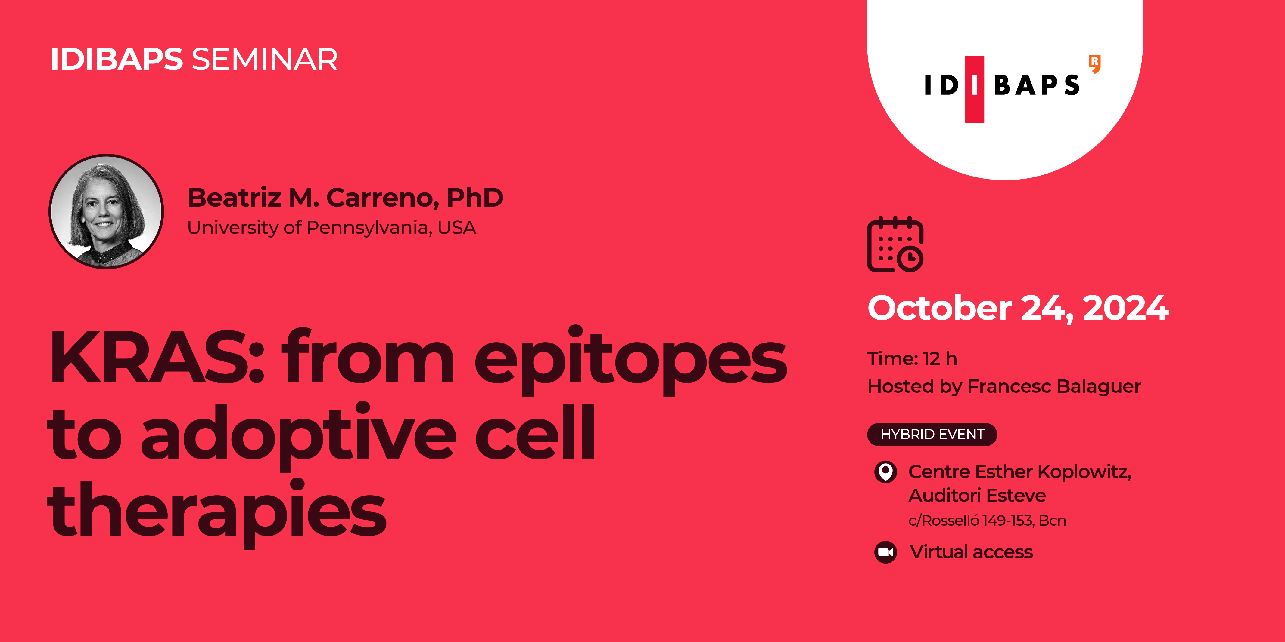 IDIBAPS SEMINAR: KRAS: from epitopes to adoptive cell therapies