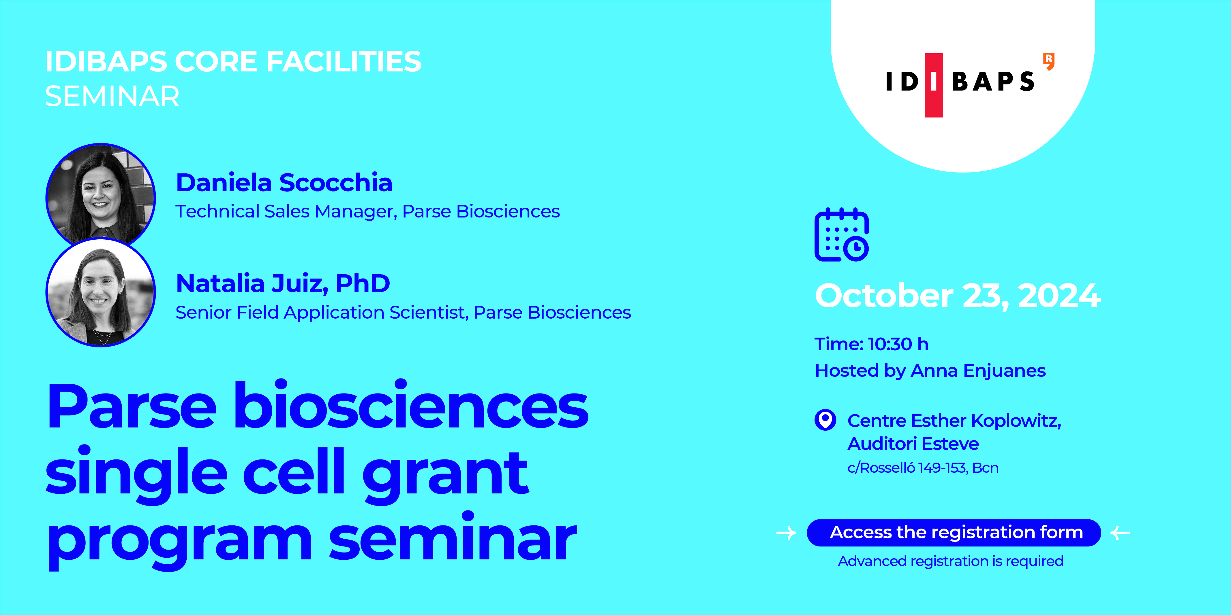 IDIBAPS CORE FACILITIES SEMINAR: Parse biosciences single cell grant program seminar