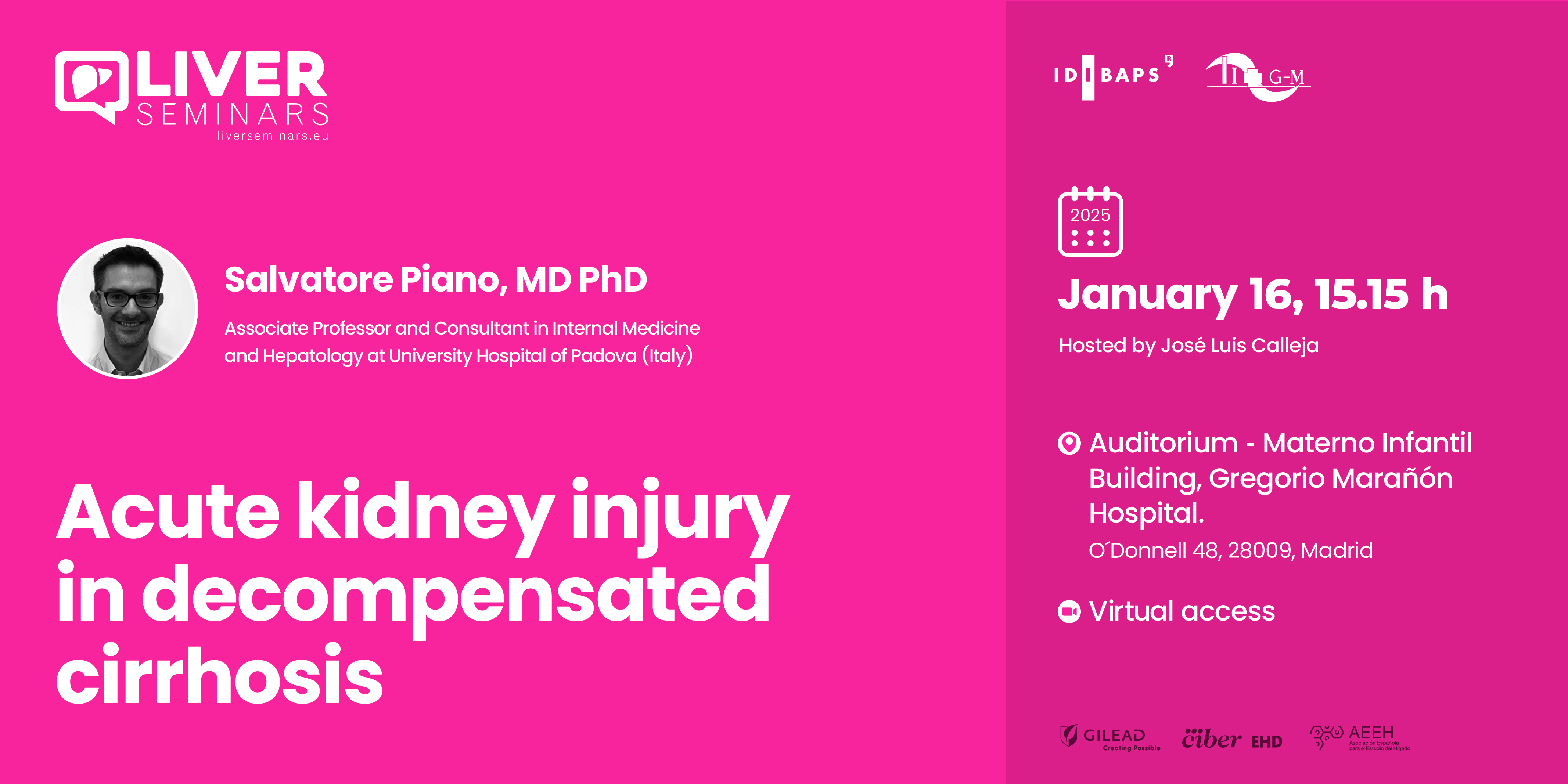 IDIBAPS Liver Seminar: Acute kidney injury in decompensated cirrhosis