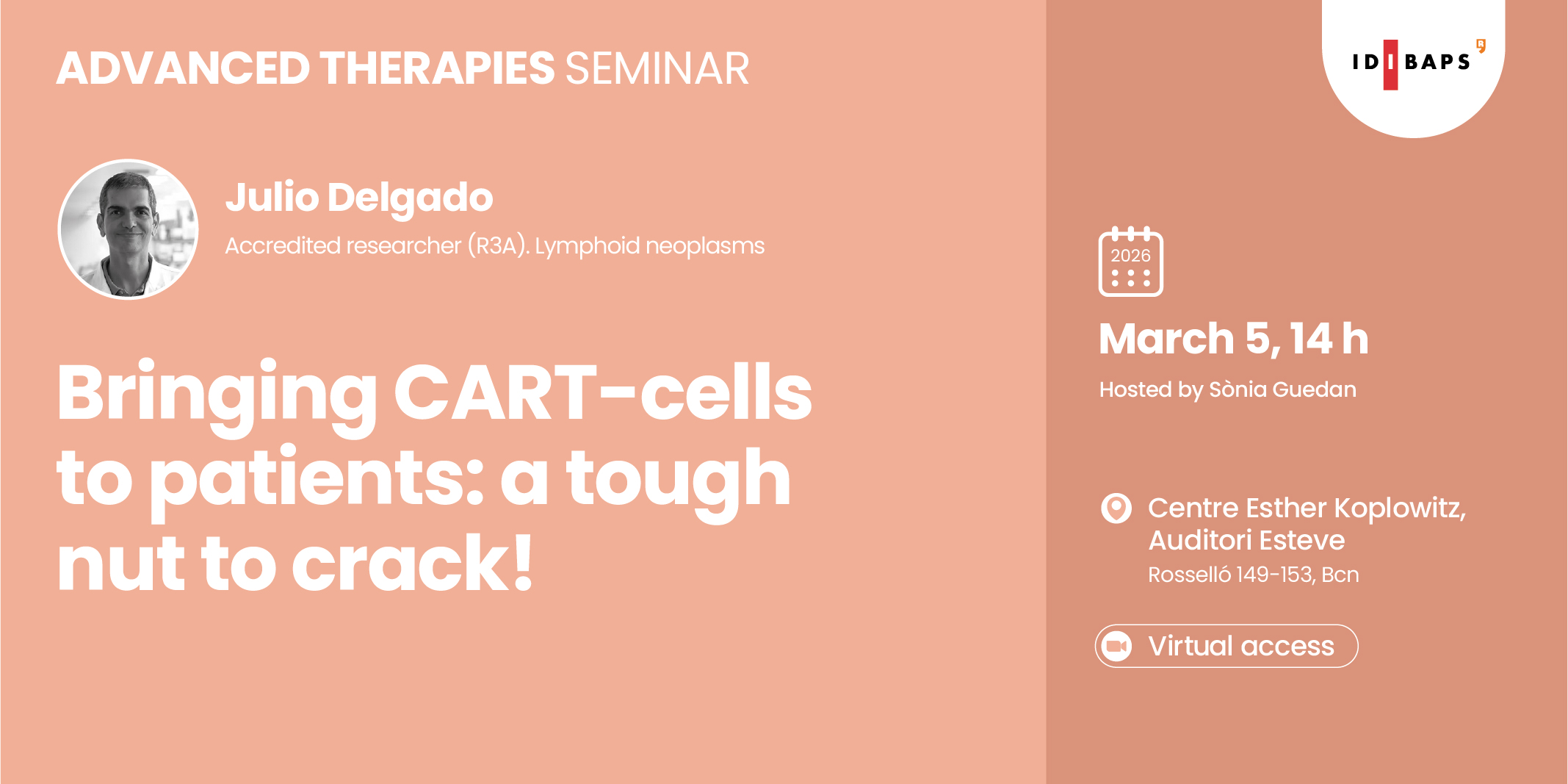 ADVANCED THERAPIES SEMINAR: Bringing CART-cells to patients: a tough ...