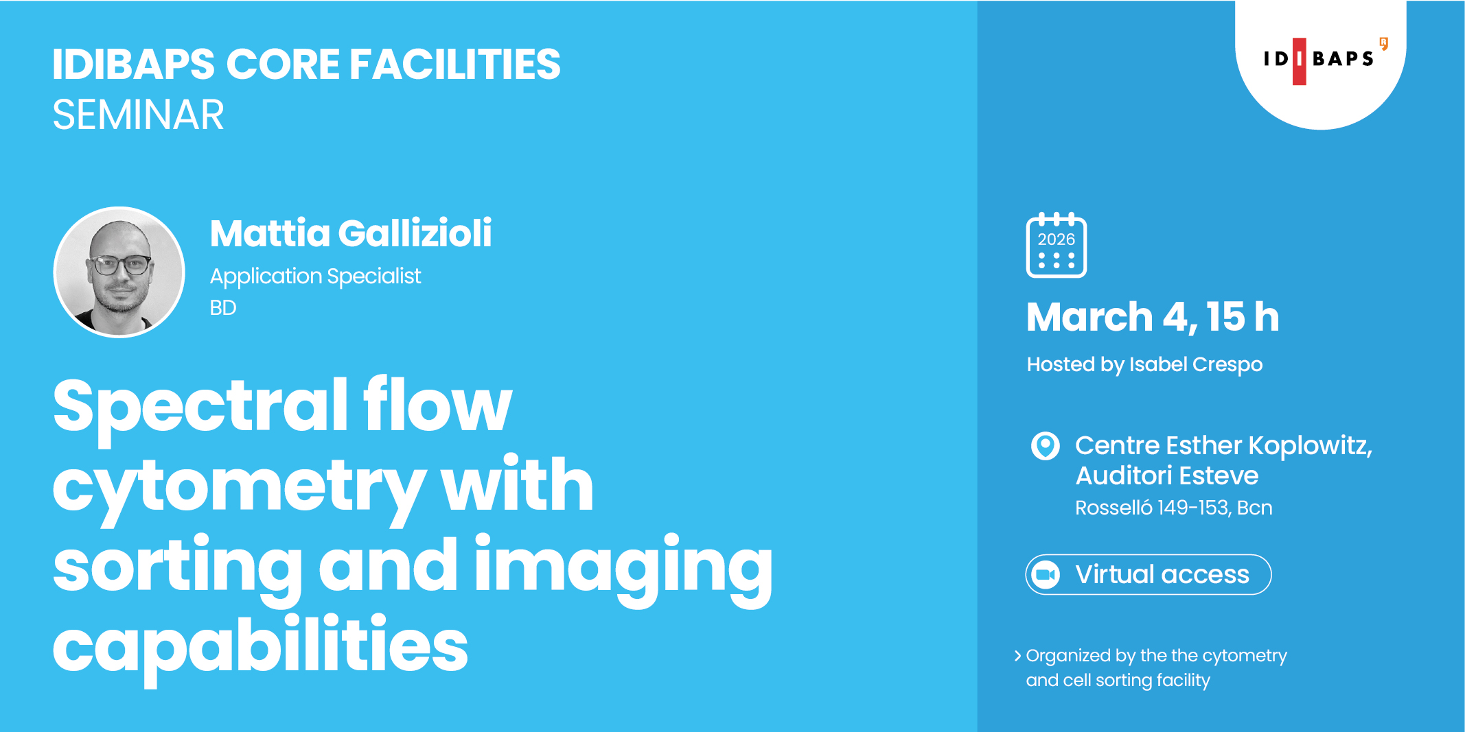 IDIBAPS CORE FACILITIES SEMINA: Spectral flow cytometry with sorting ...